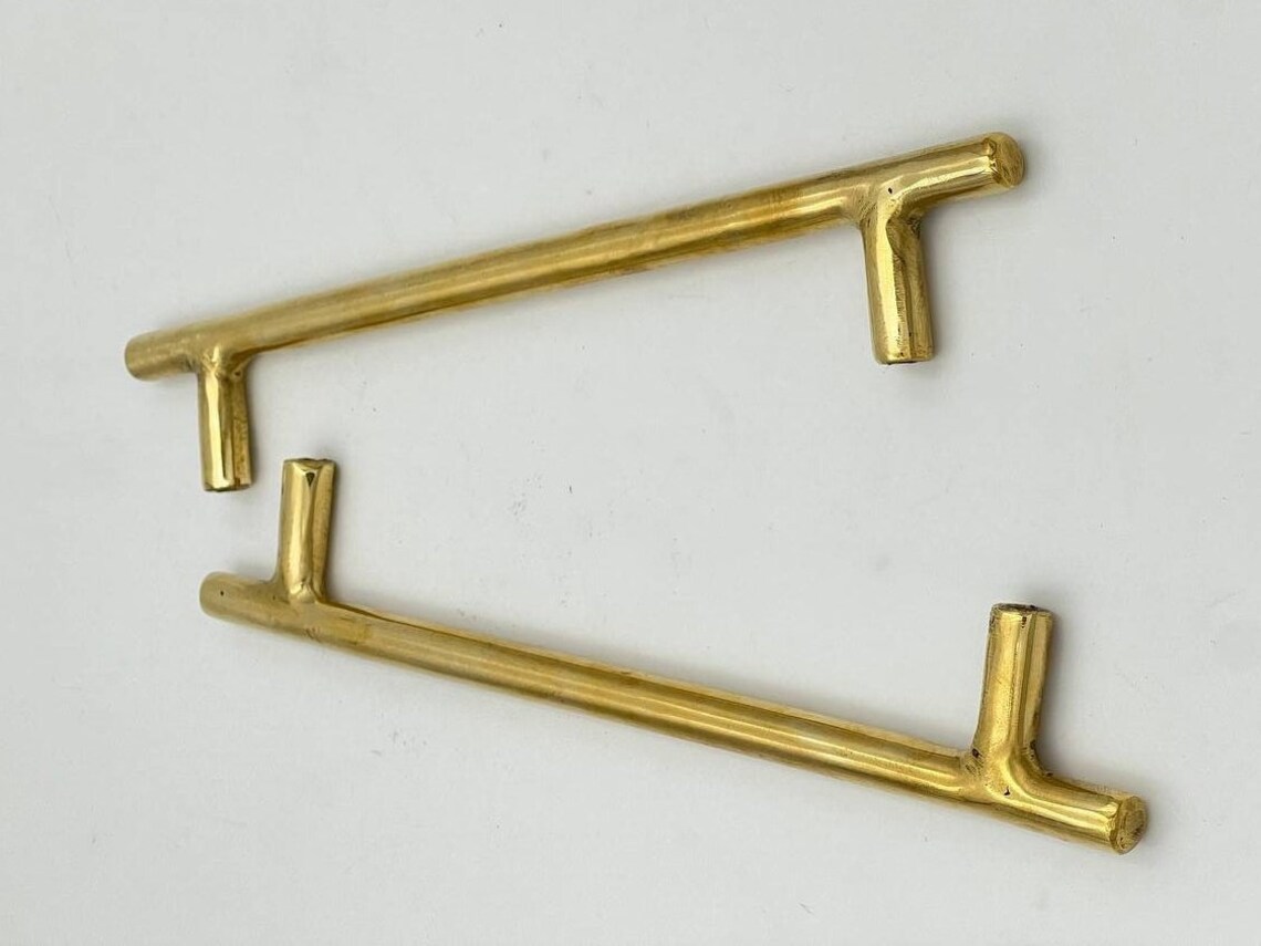 Unlacquered Brass Bar Drawer Pulls. Bar Cabinet Pulls - Etsy