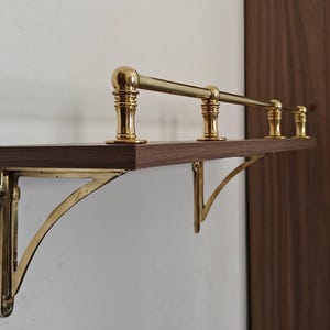 Unlacquered Brass Gallery Rail Shelf: Vintage Farmhouse Kitchen/bath ...