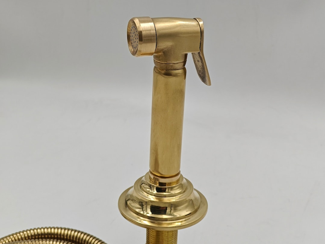 Unlacquered Brass Kitchen Sprayer, Handmade Sprayer With High Pressure ...