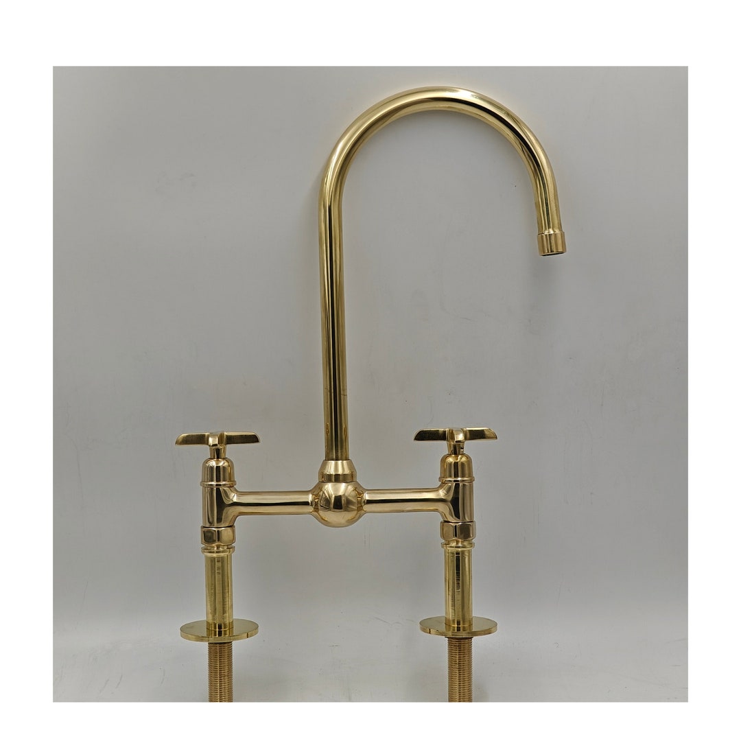 Unlacquered Brass Kitchen Faucet, Ball Center With Straight Leg ...