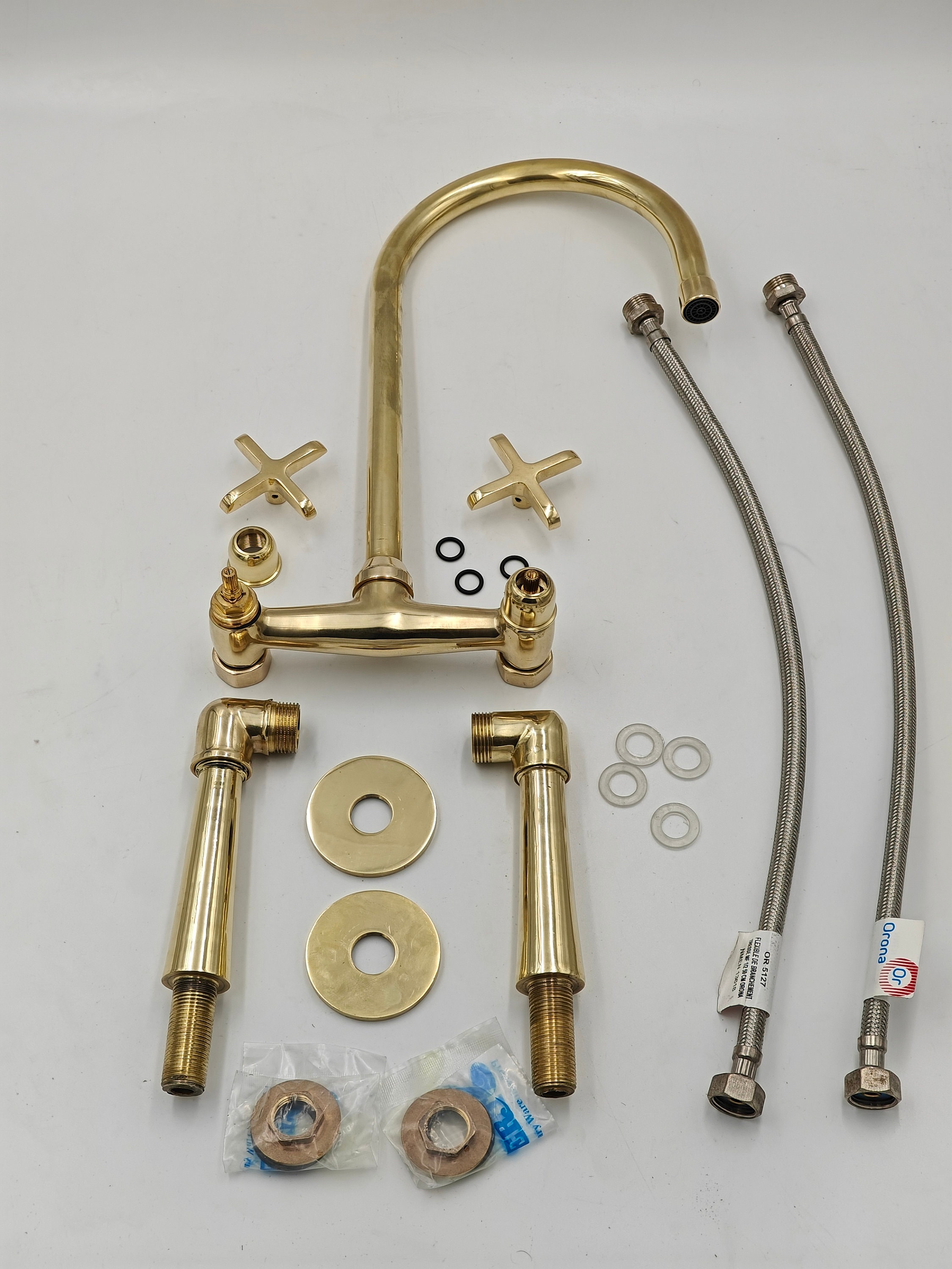 Solid Brass Kitchen Sink Faucet Unlacquered Brass Kitchen - Etsy