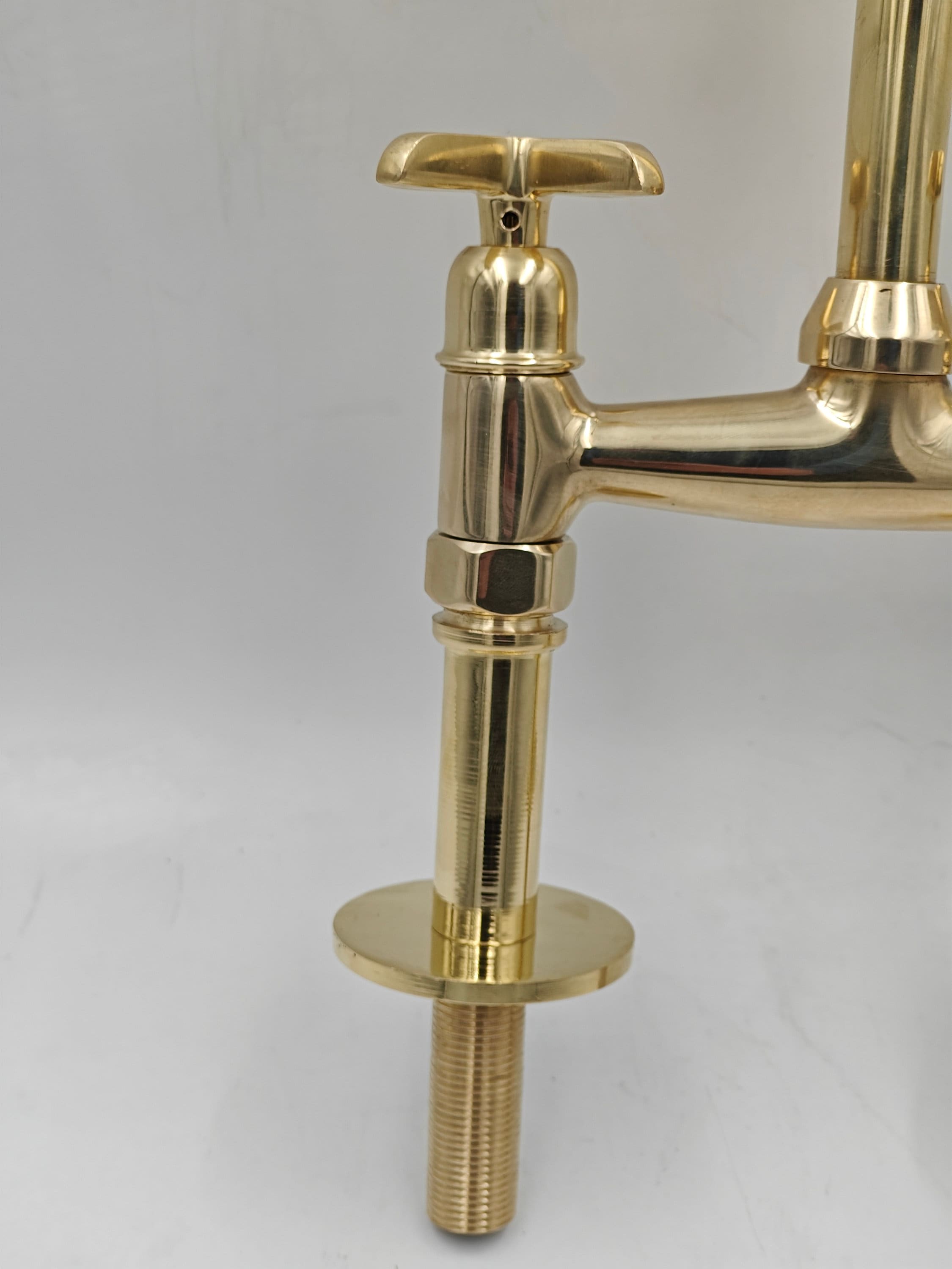 Unlacquered Brass Bridge Faucet With Linear Legs and Various Handles ...