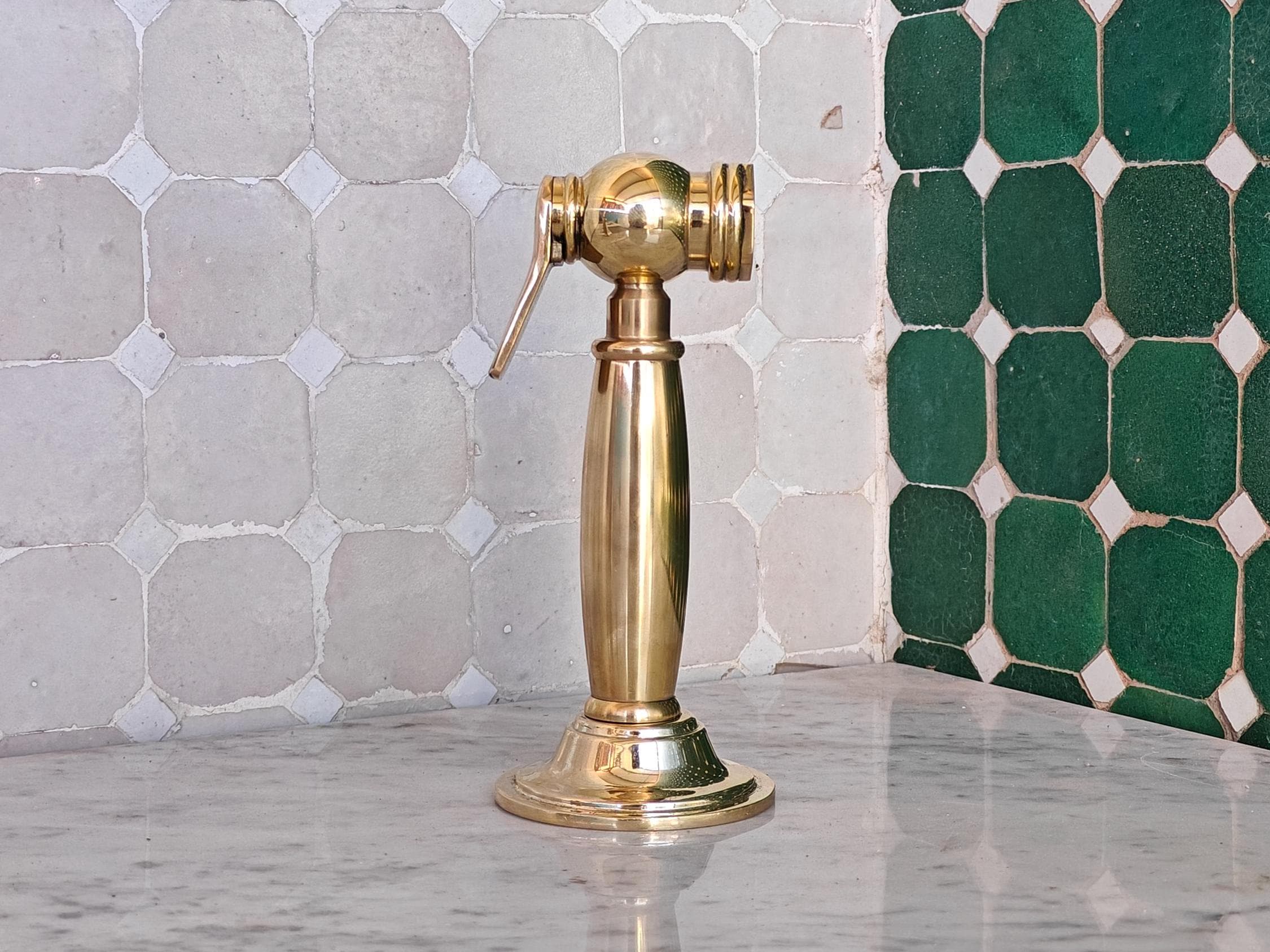 Antique Brass Kitchen Side Sprayer: Unlacquered Solid Brass - Etsy