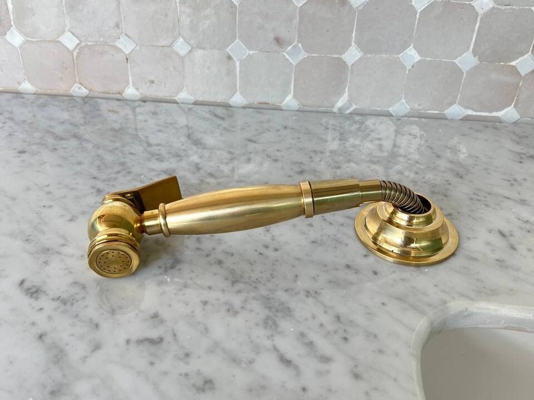 Unlacquered Brass Kitchen Side Sprayer, Unlacquered Side Spray Hose ...