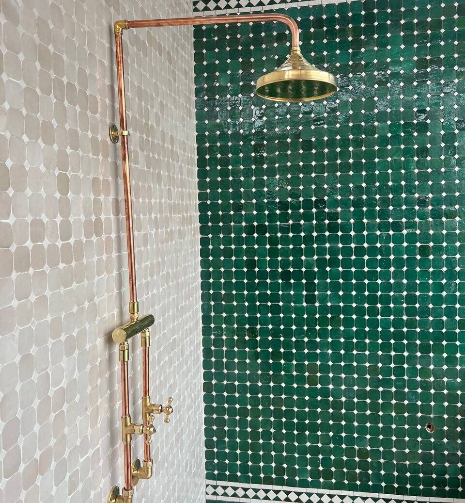 Antique Cooper Outdoor Shower. Indoor and Outdoor Rustic Shower System ...