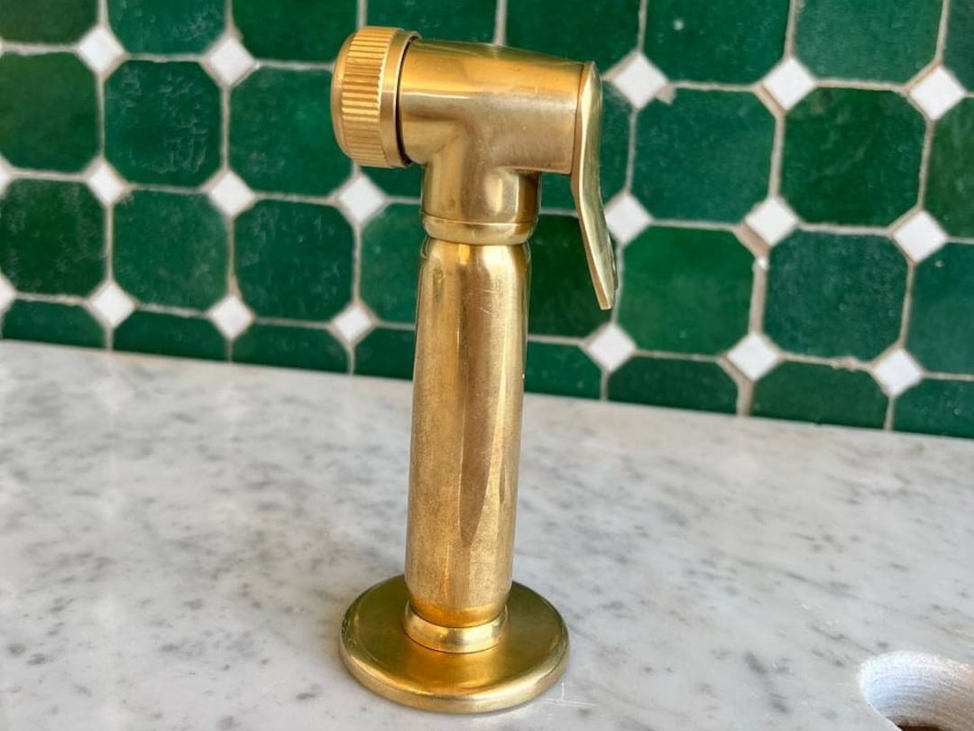 Unlacquered Solid Brass Kitchen Side Sprayer: High Pressure - Etsy