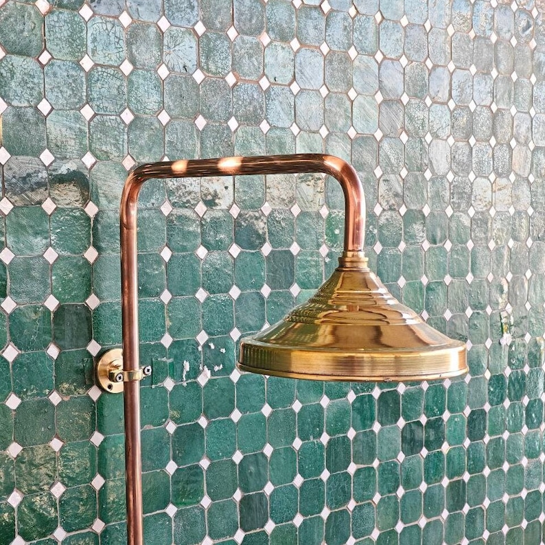 Unlacquered Solid Copper Shower, Antique Copper Shower , Outdoor Copper ...