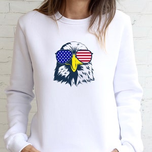 Patriotic Bald Eagle With Sunglasses, 4th July Svg, American Eagle ...