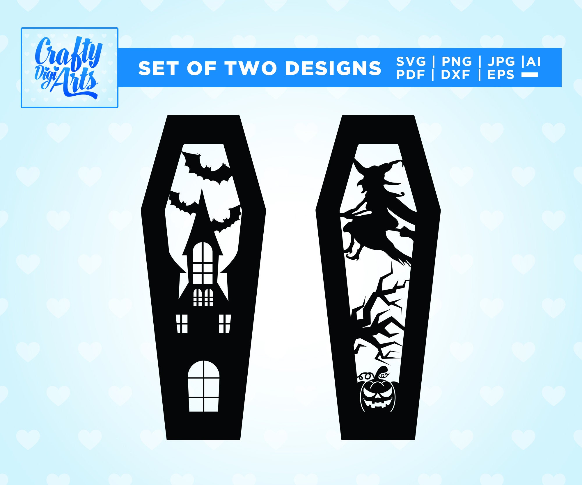 Halloween Coffins Svg Bundle, Pumpkin Coffin Svg, Coffin, Cricut, Svg ...