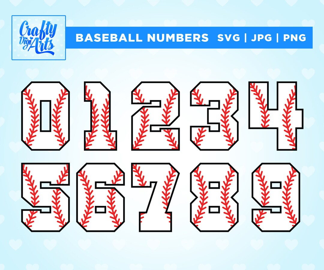 Baseball Numbers, Baseball Stiches, Softball Font Svg Files, Cameo, Eps ...