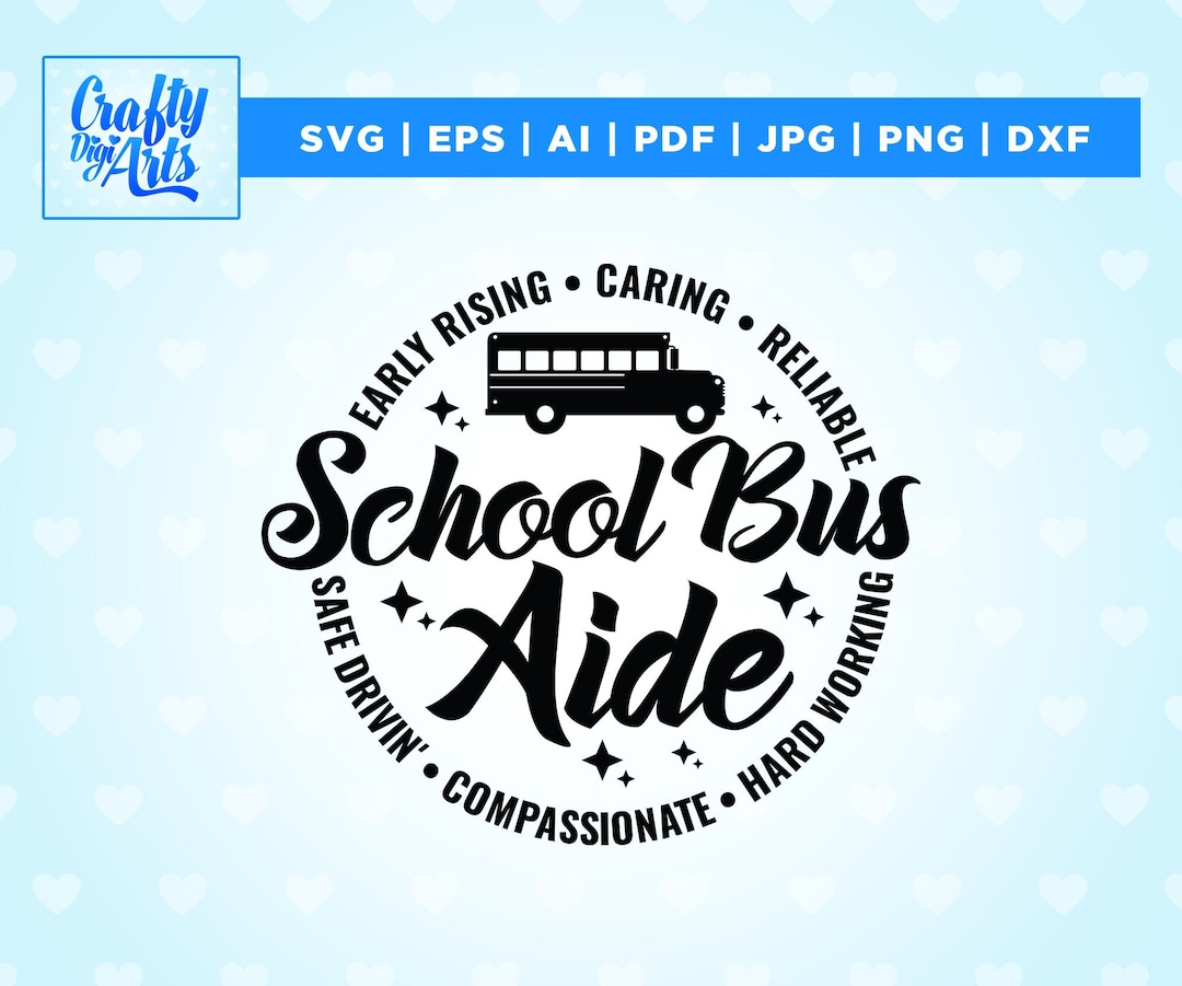 School Bus Aide SVG, School Bus Saying SVG Quote, Cricut, Png, Svg ...
