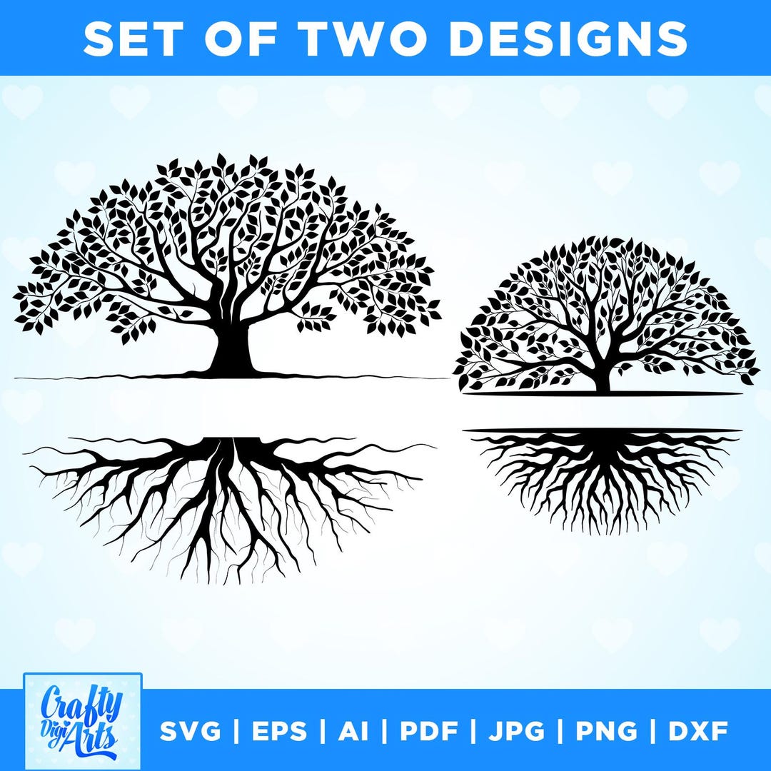 Split Tree Monogram SVG, Split Monogram Tree of Life, SVG Cut File ...