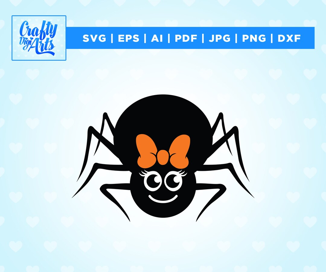 Girl Spider With Bow Svg, Cute Spider Svg, Cricut, Sublimation ...