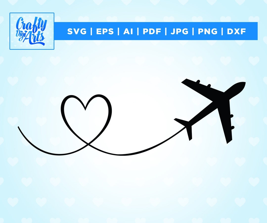 Airplane Svg, Heart Svg, Travel Svg, Airplane Heart Svg, Vacation Svg ...