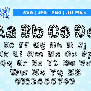 Cow Alphabet SVG, Numbers, Letters, Bundle, Birthday, Cow Print ...