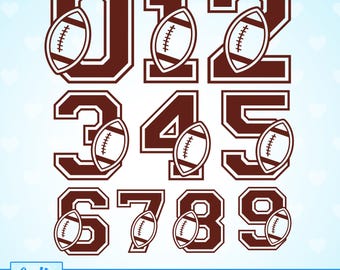 Football Player Numbers Svg Bundle, Number Font Svg, Cricut, Football ...