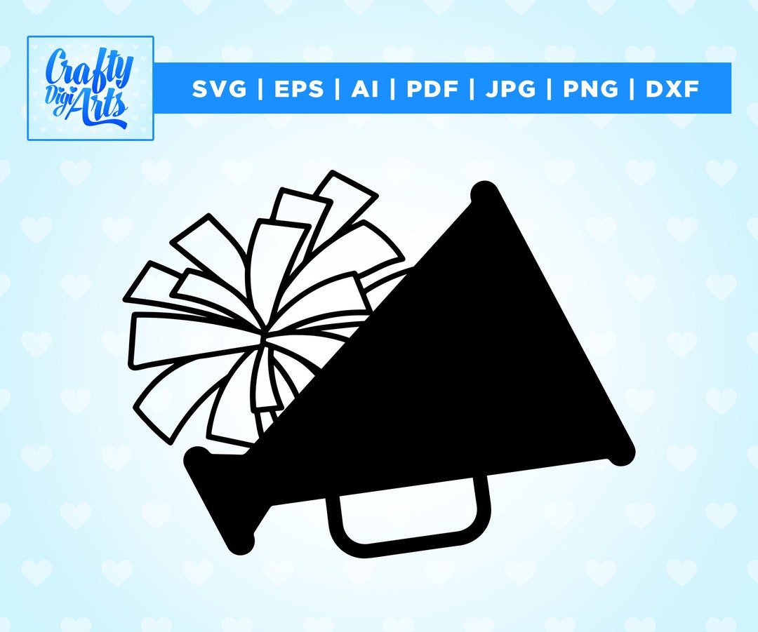Cheering Svg, Cheerleading, Cheerleader Megaphone With Pom Pom, Cheer ...