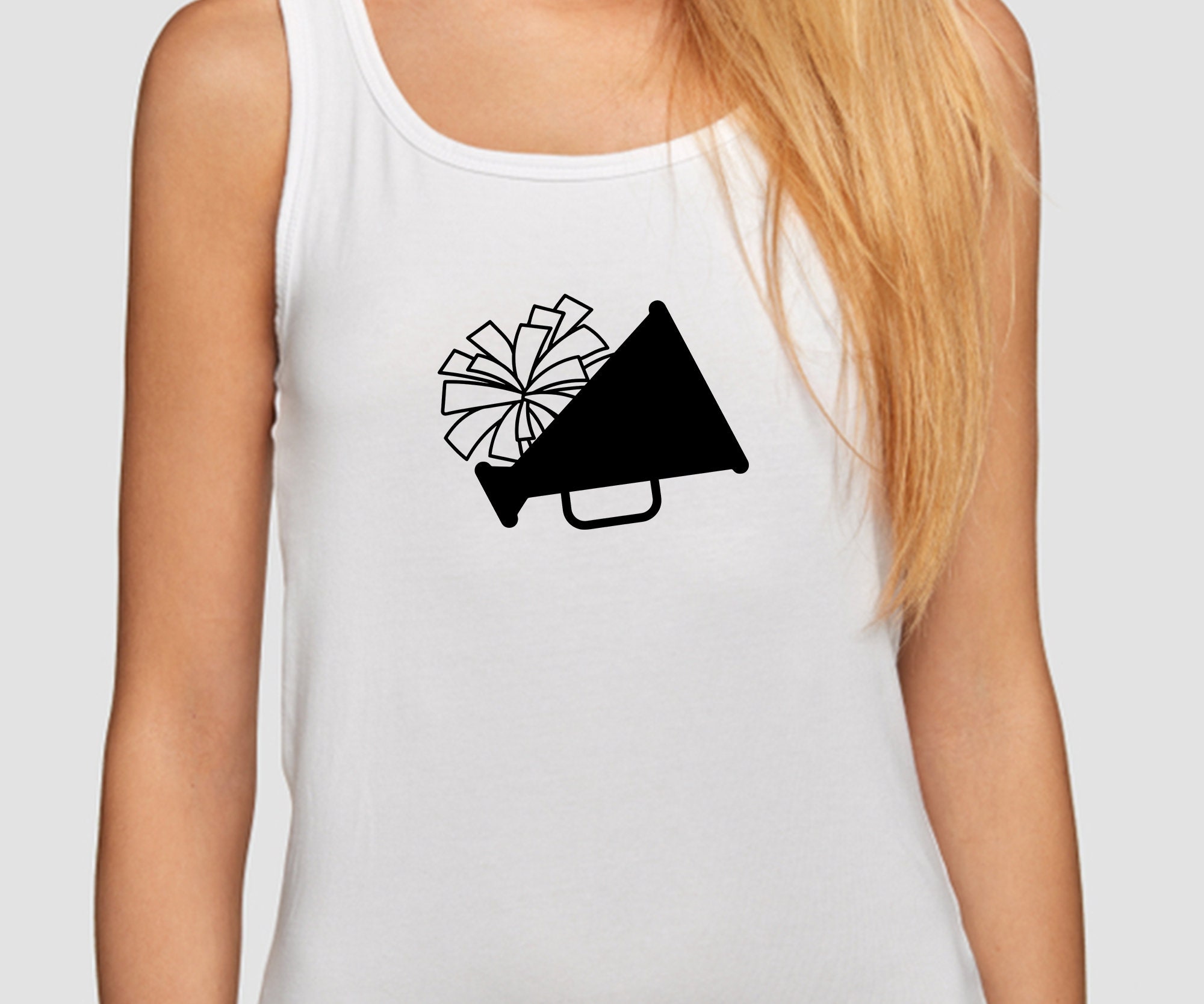 Cheering Svg Cheerleading Cheerleader Megaphone With Pom - Etsy