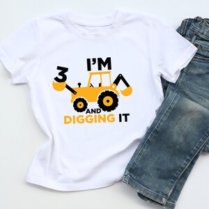 I'm 3 and Digging It Svg, Construction Svg, 3rd Birthday Svg, Excavator ...