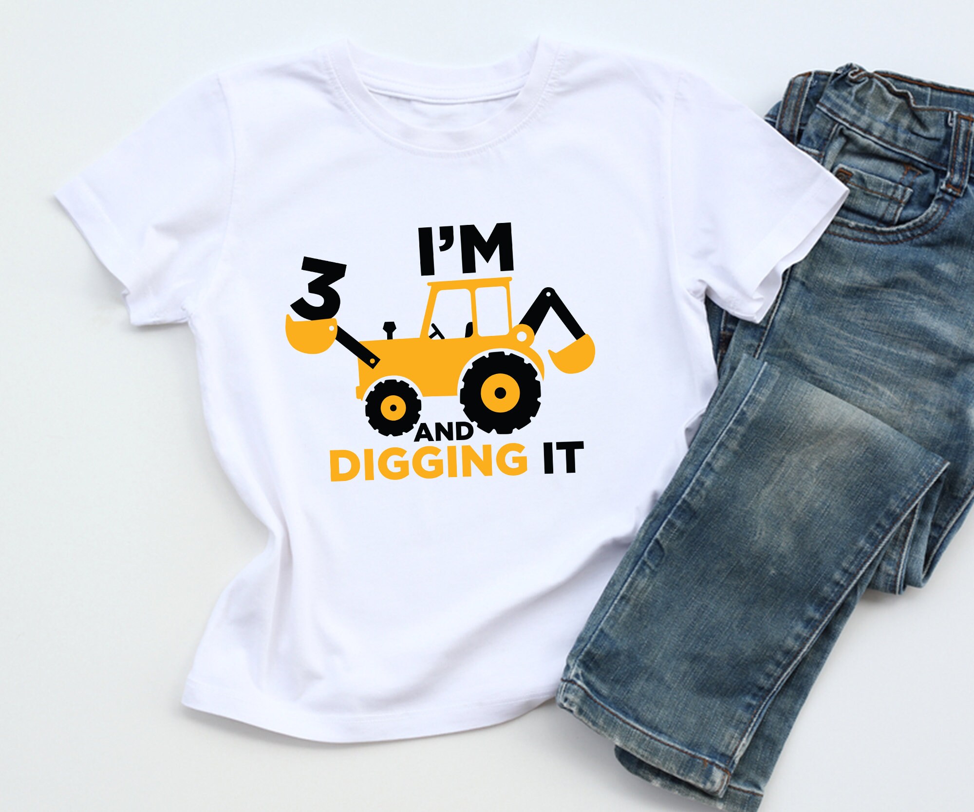 I'm 3 and Digging It Svg Construction Svg 3rd Birthday - Etsy