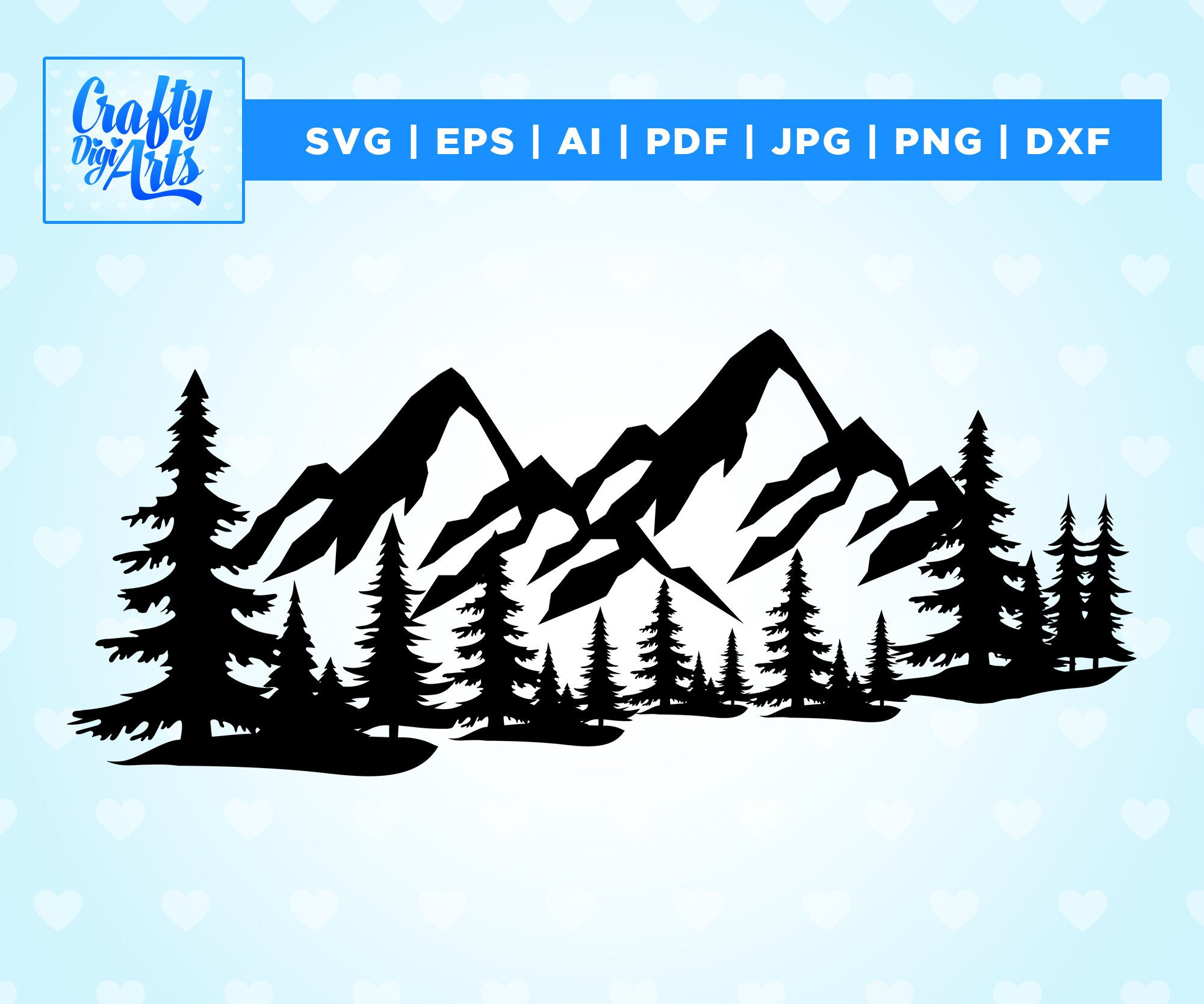 Mountain and Trees Svg Trees Svg Mountain Svg Forest Svg - Etsy Canada