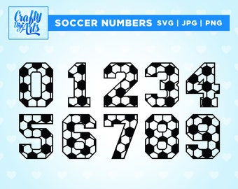 Digital Cut Files, Soccer Numbers, SVG, DXF, EPS, Sports, Varsity, Fall ...
