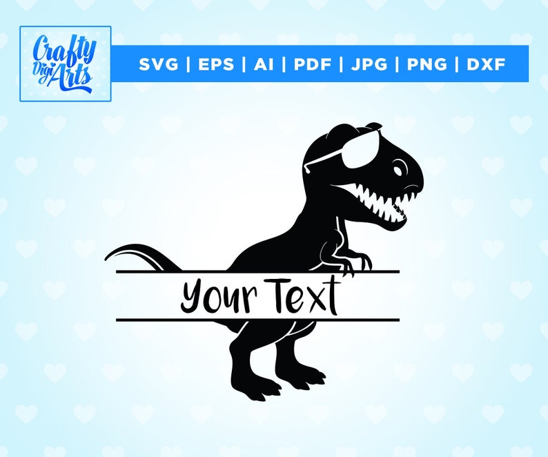 Dinosaur SVG Tyrannosaurus Rex SVG Black Dinosaur Split - Etsy