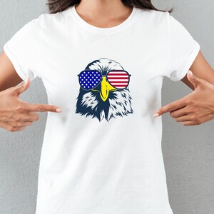 Patriotic Bald Eagle With Sunglasses, 4th July Svg, American Eagle ...