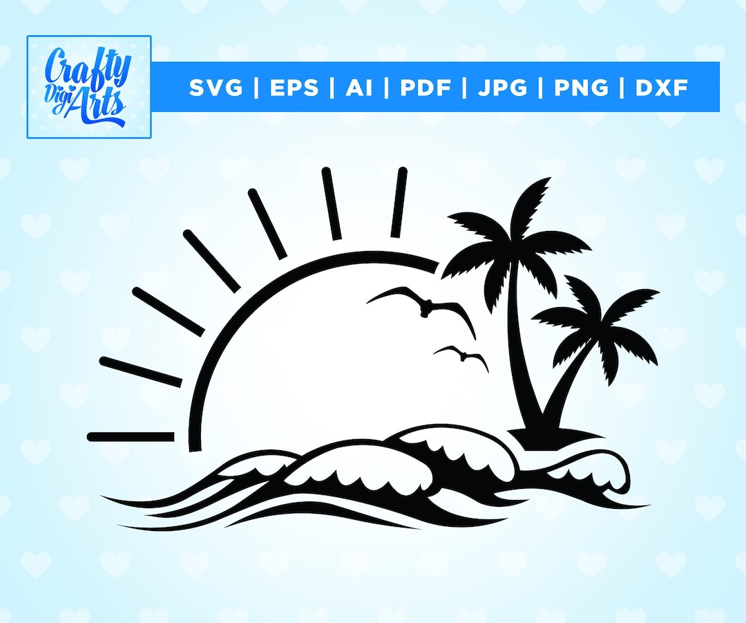 Wave Svg, Sunset Svg, Beach Svg, Sunshine Svg, Summer Svg, Png, Cricut ...