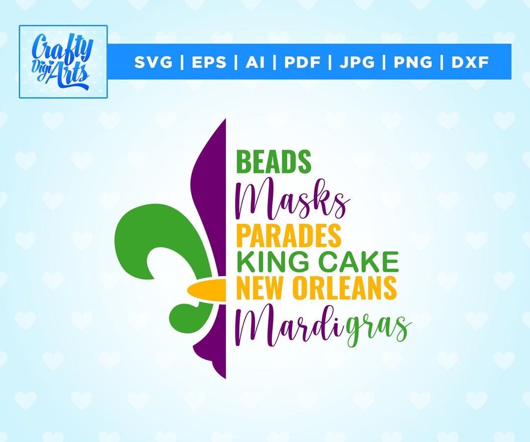 Mardi Gras SVG File Instant Download, New Orleans Svg, Lousiana Svg ...