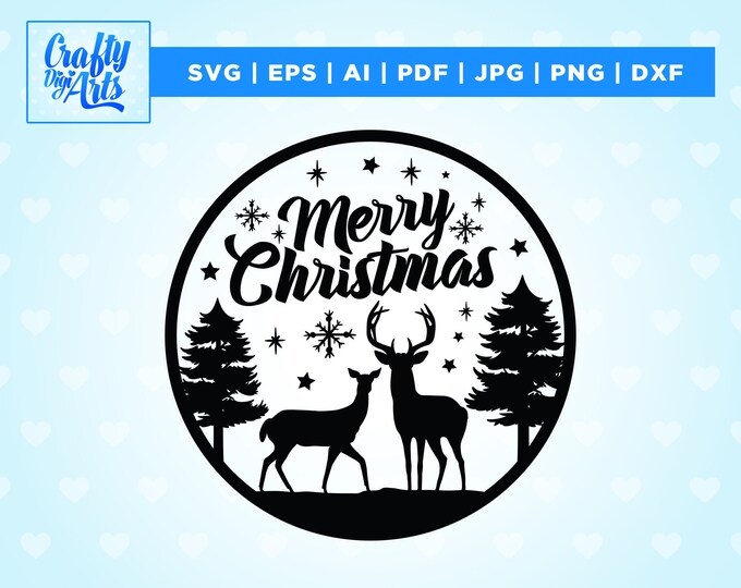 Winter Deer Scene SVG Cut File for Cricut, Snowy Forest Svg, Magical ...