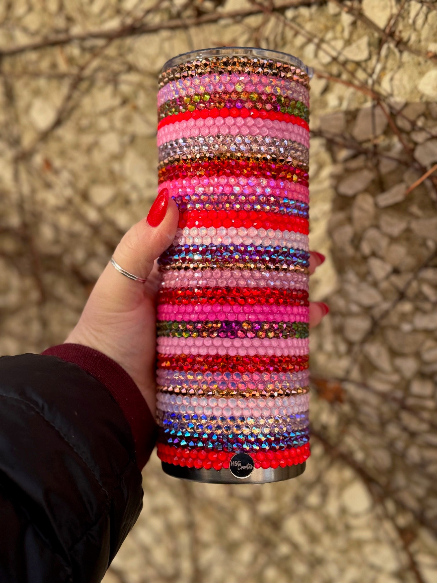 Custom Order Blinged Out Serape Pattern 24 Oz Stainless Steel Tumbler ...