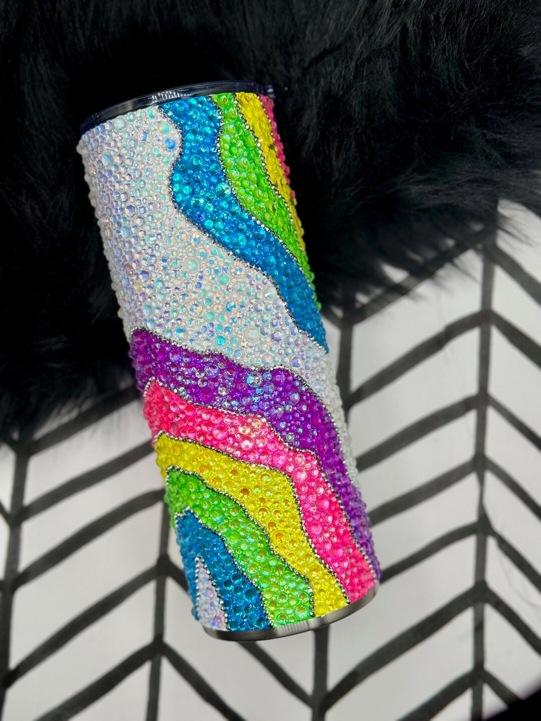 Blinged Out Neon Geode - 24 Oz Stainless Steel Tumbler - Etsy