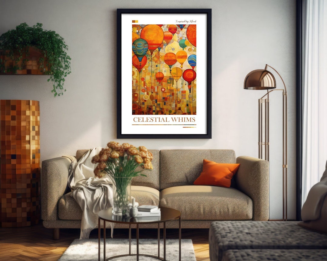 Celestial Whims Art Print Balloons Poster 3 Painting Inspired by Gustav ...