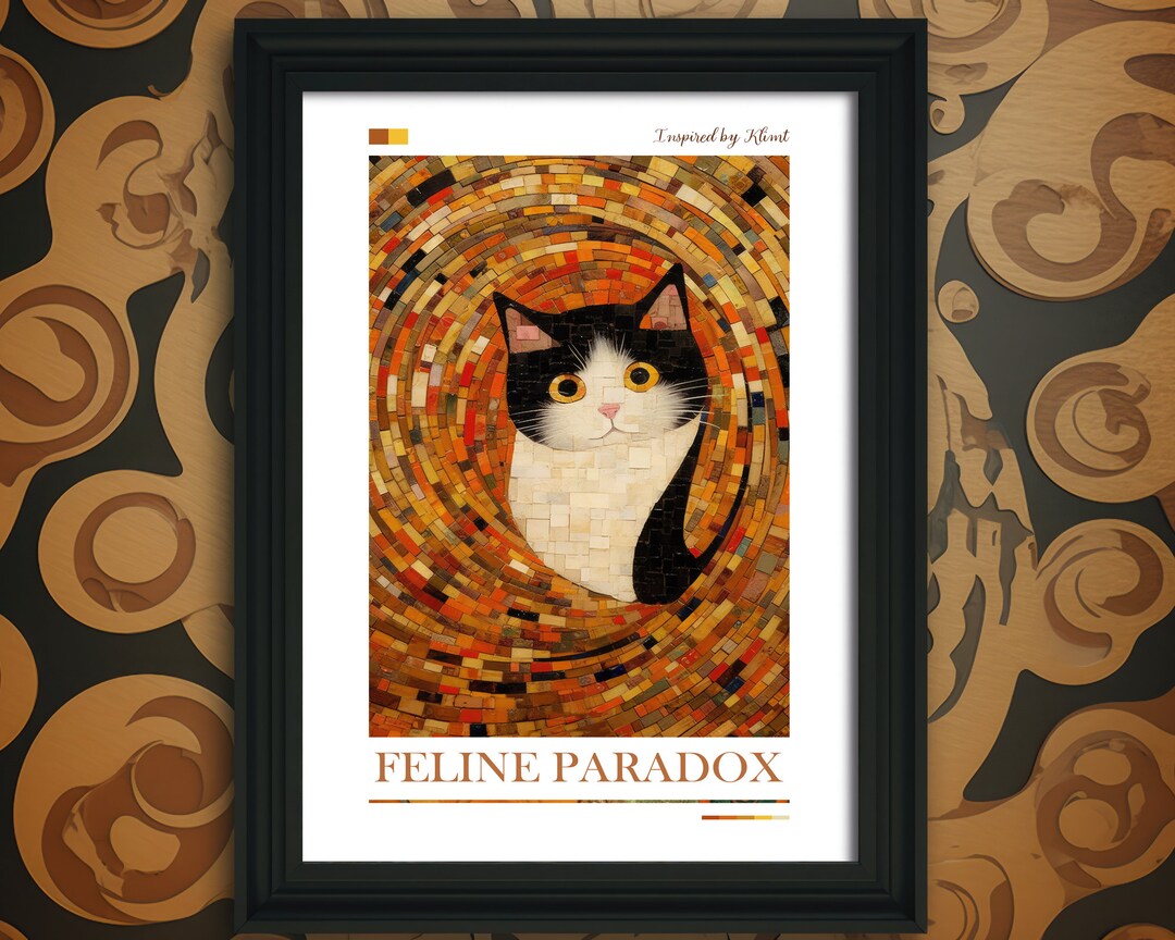 Feline Paradox Art Print Cat Portrait Poster Painting Inspired by ...