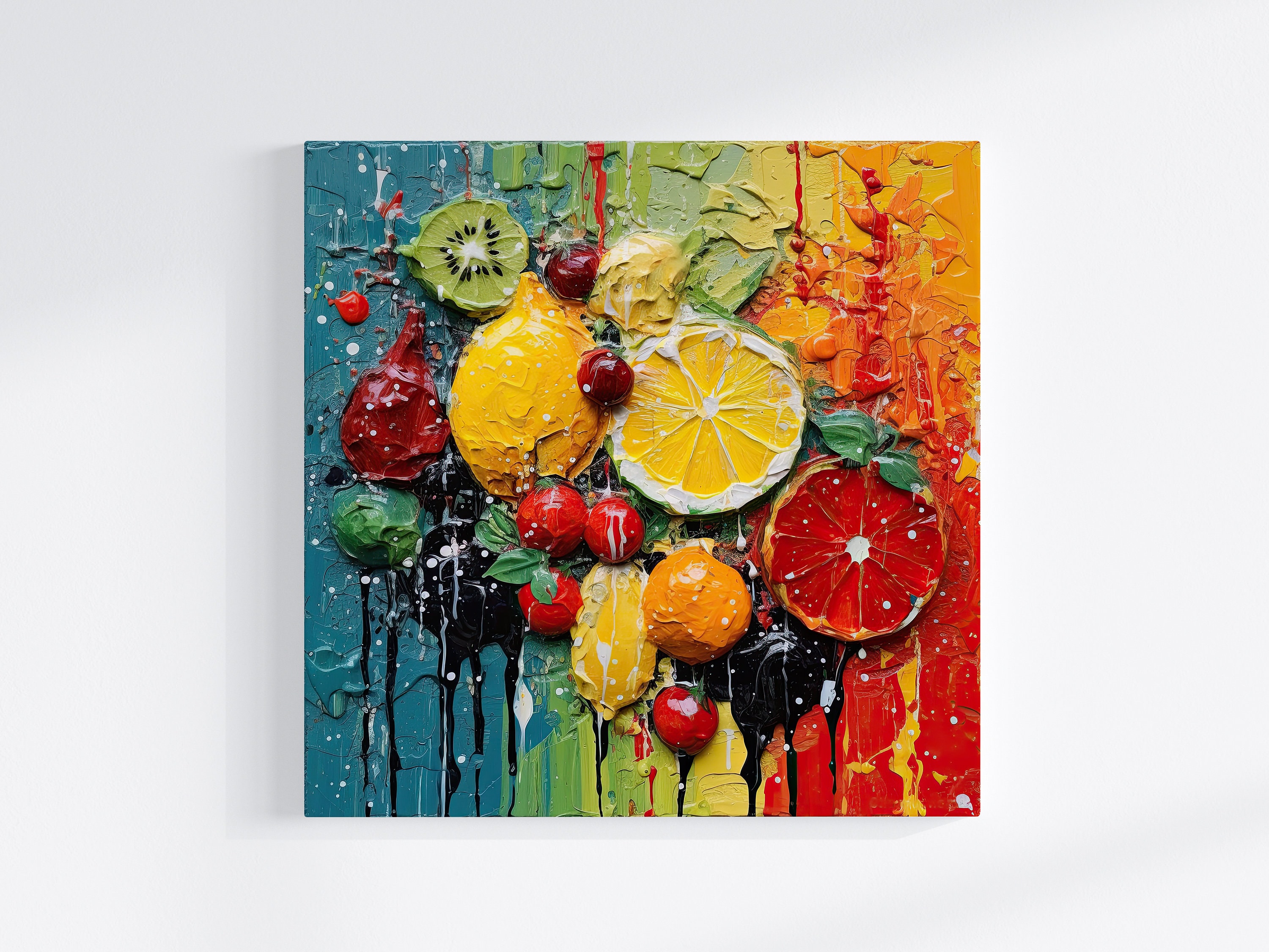 Fruit Abstract Art Colourful Kitchen Modern Design Decor Print Wall Art ...