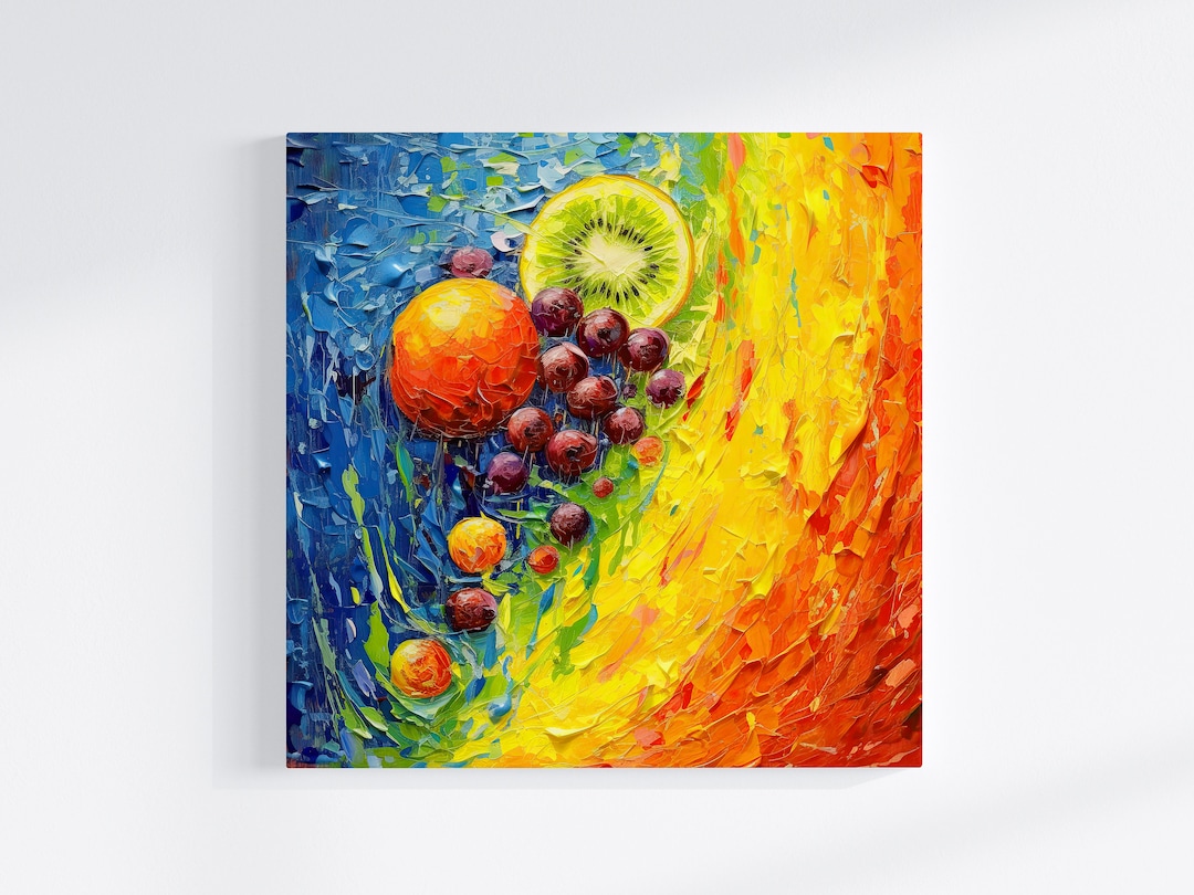 Fruit Abstract Art Gift, Colourful Kitchen Modern Design Decor Fruit ...
