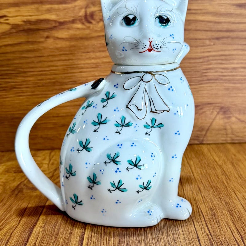 Vintage Lucky Cat Teapot - Etsy