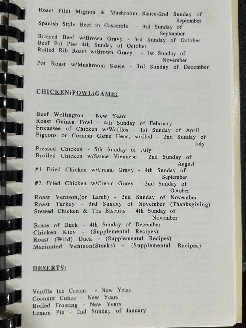 Victorian Sunday Dinners Menus & Recipes by Lawrence Fury - Etsy