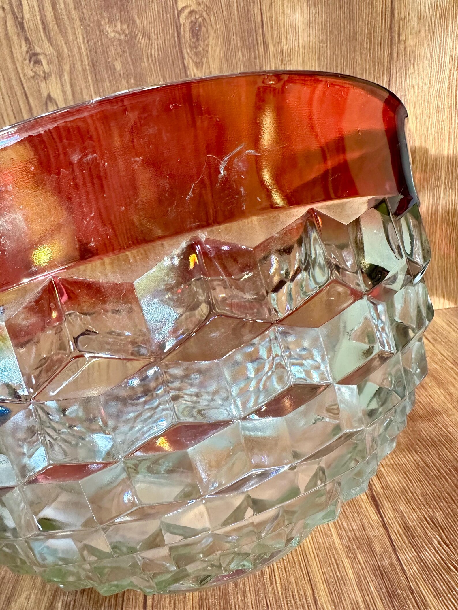Vintage INDIANA GLASS WHITEHALL Ruby Red Punch Bowl With 12 Footed Cups ...