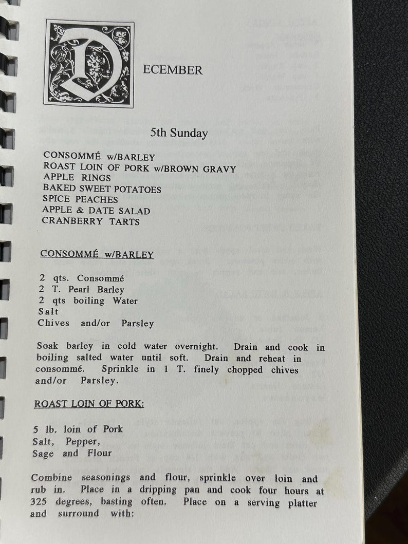 Victorian Sunday Dinners Menus & Recipes by Lawrence Fury - Etsy