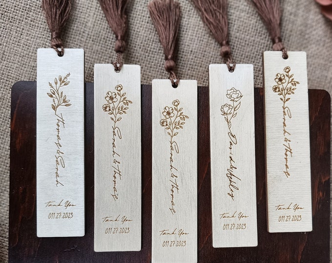 Custom Wood Bookmarks With Tassel, Personalized Wooden Bookmark, Unique ...