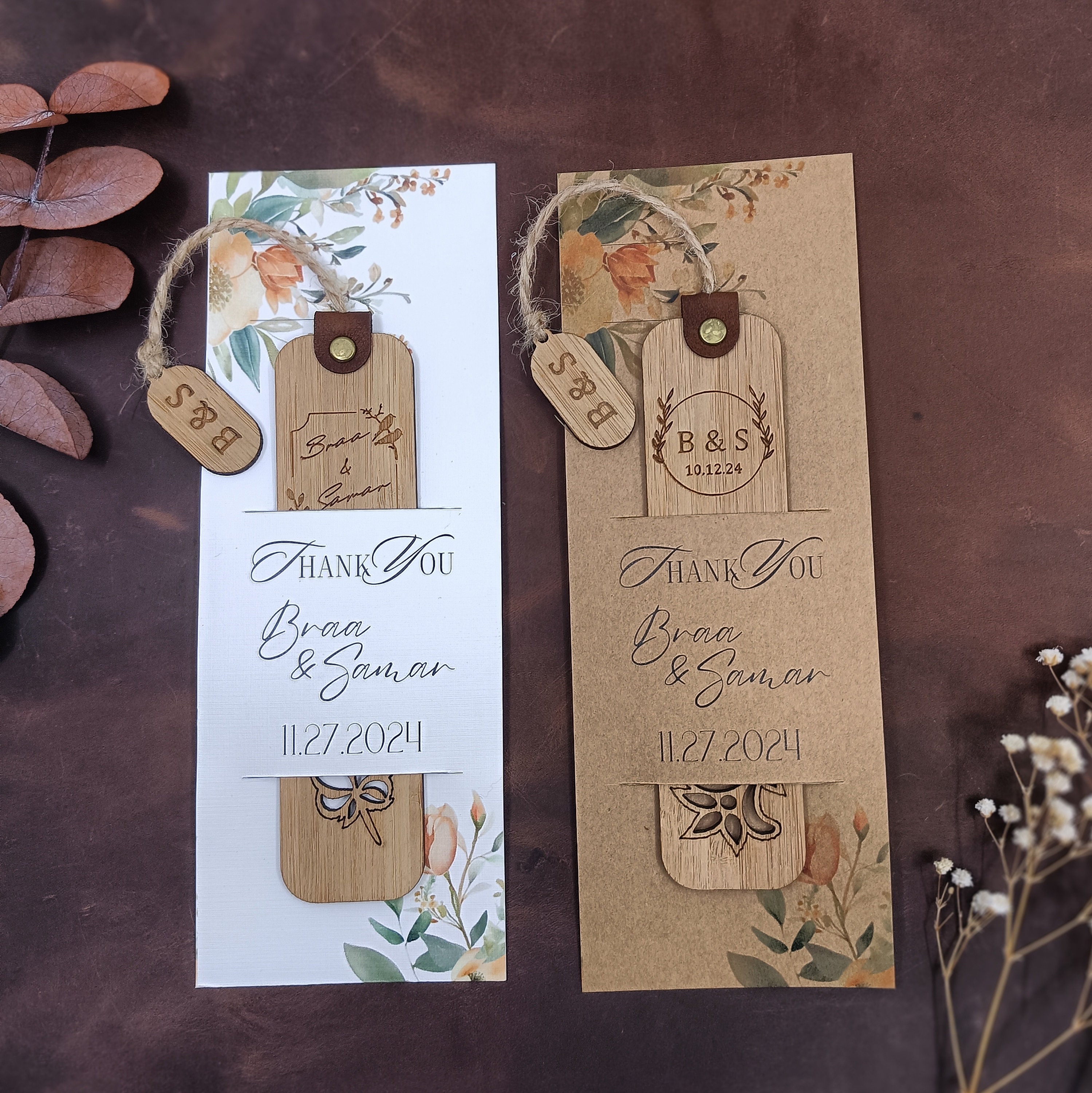 Personalized Bookmark Wedding Favors, Wood Engraved Bookmark, Bulk ...