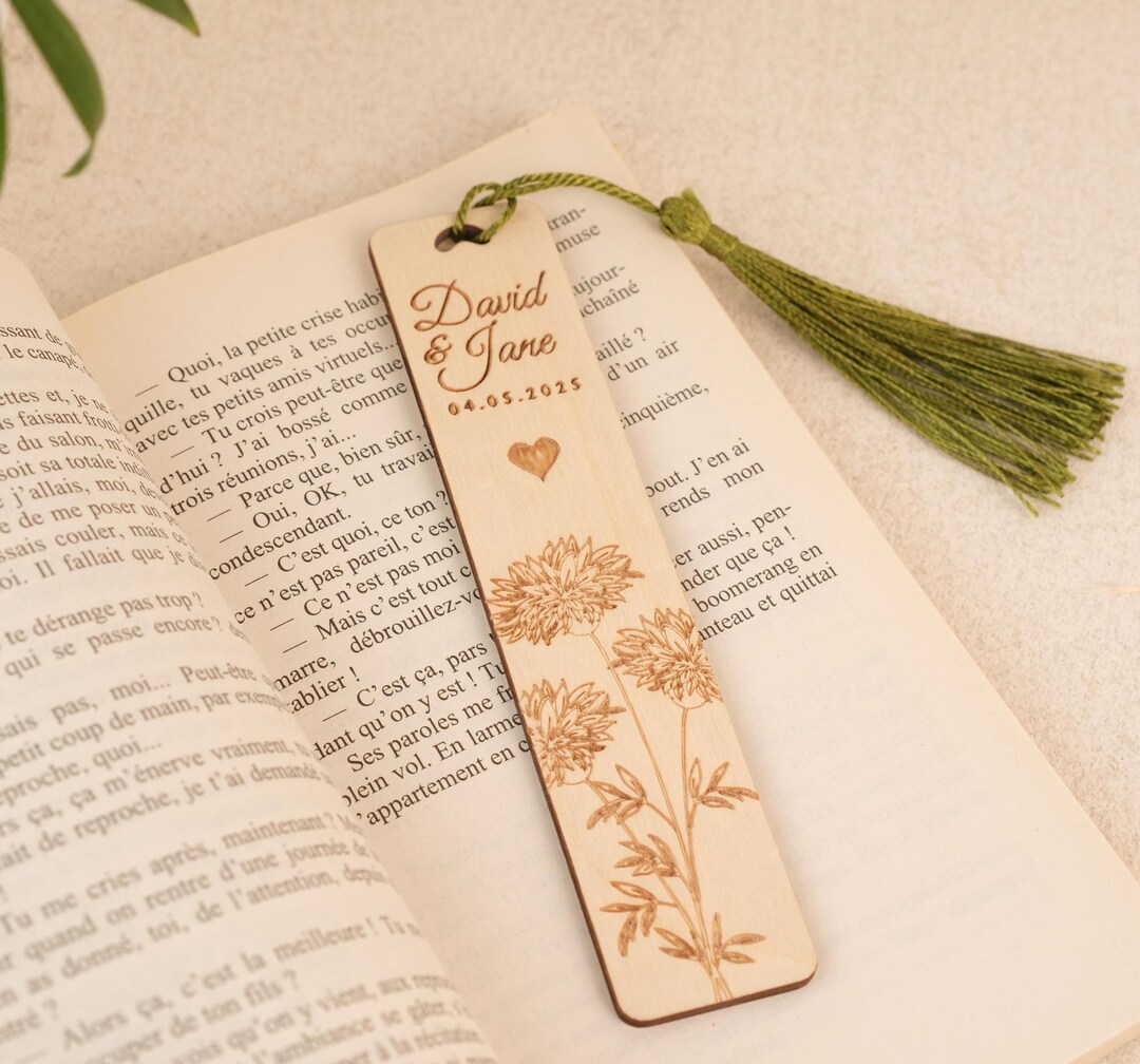 10 PCS Personalized Wooden Bookmarks With Tassel, Engraved Bookmark ...