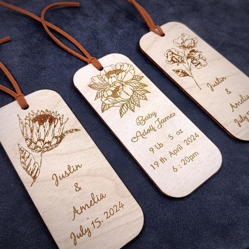 Custom Wood Bookmarks With Tassel, Personalized Wooden Bookmark, Unique ...