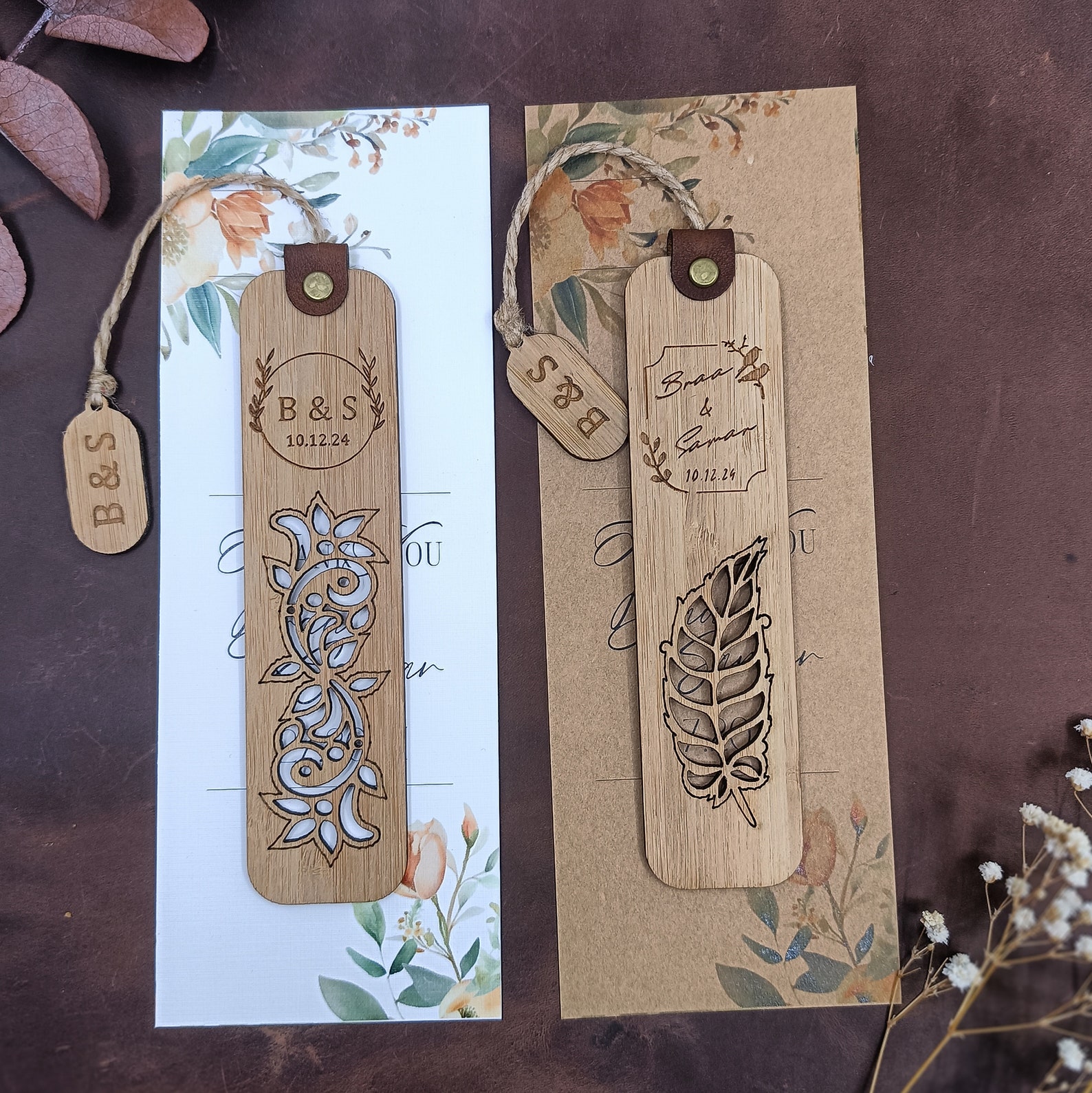 Personalized Bookmark Wedding Favors, Wood Engraved Bookmark, Bulk ...