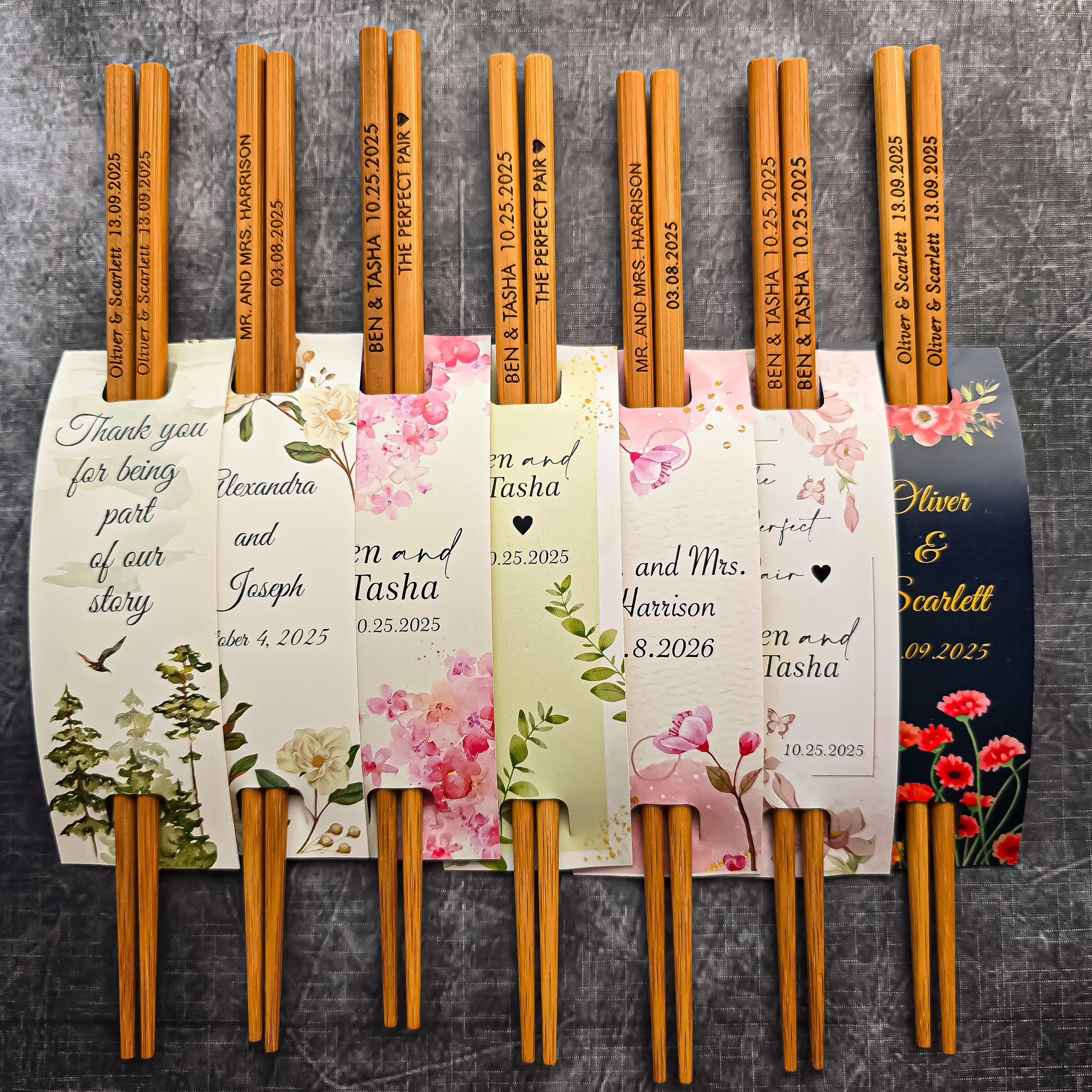 Personalized Wedding Chopstick Favors | Custom Engraved Wedding ...