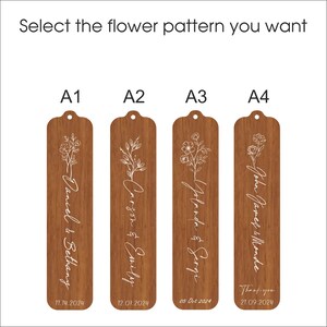 Personalized Wooden Bookmark Wedding Favor - Custom Engraved Rustic ...