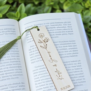 15 PCS Personalized Wooden Bookmarks With Tassel, Engraved Bookmark ...