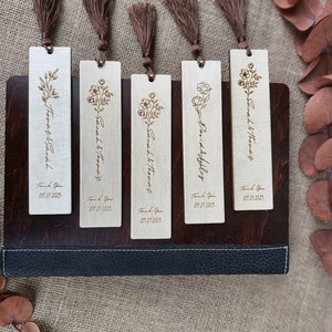 Personalized Bookmark Wedding Favors, Wood Engraved Bookmark, Bulk ...